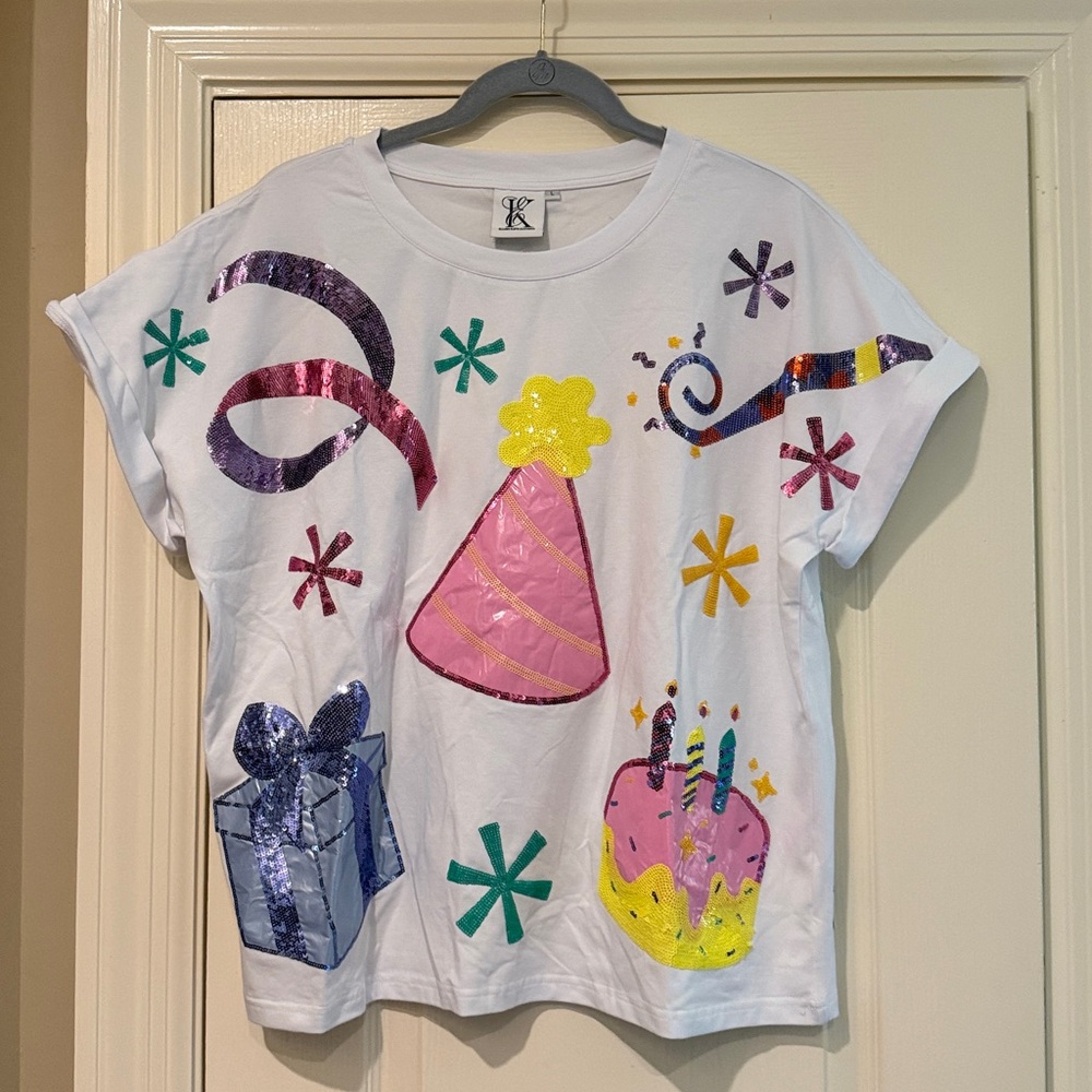 New Ellory Kate & Pink Pelican Large Birthday Shirt - Gem